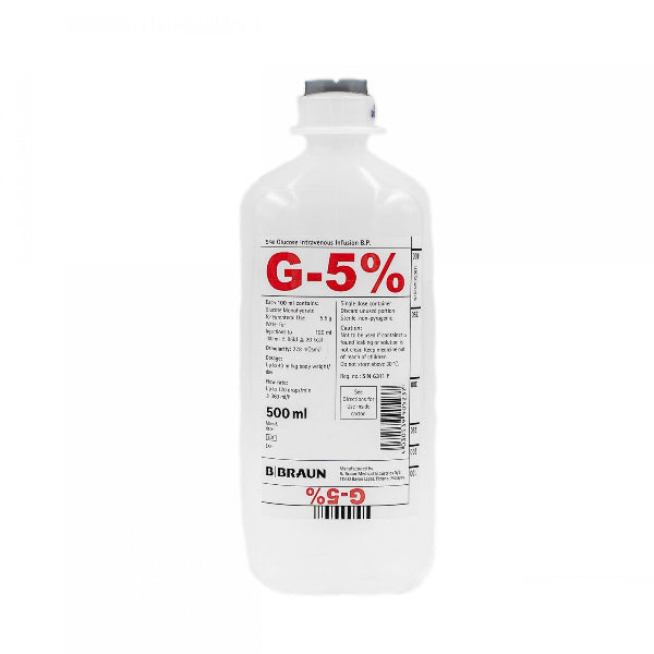 Dextrose Solution 5 % IV Eurocap Self- Collapsible Bottle - 500Mls ...